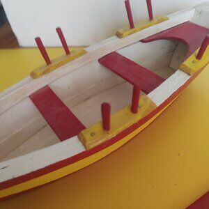 Handmade | Accents | Hand Made Model Wooden Dory Boat With Paddles Made ...